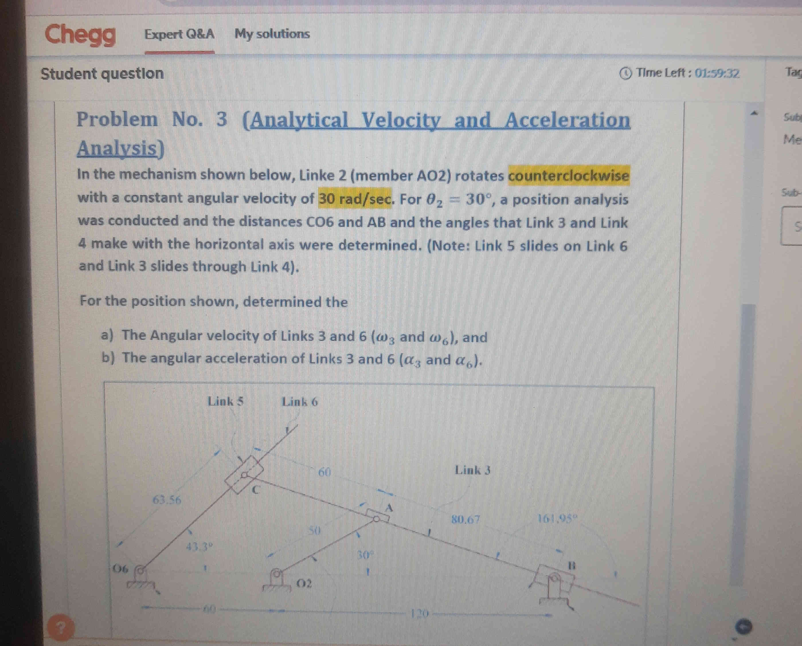 Problem No. 3 (Analytical Velocity and | StudyX