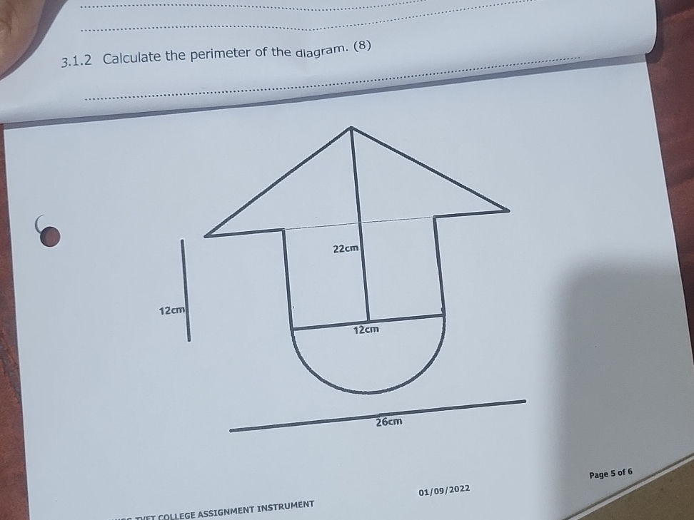 3.1.2 Calculate the perimeter of the | StudyX