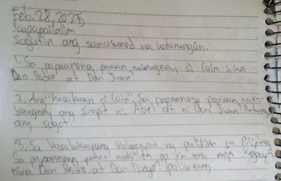 1. Sa paanong paraan naidugna si Cain kina | StudyX