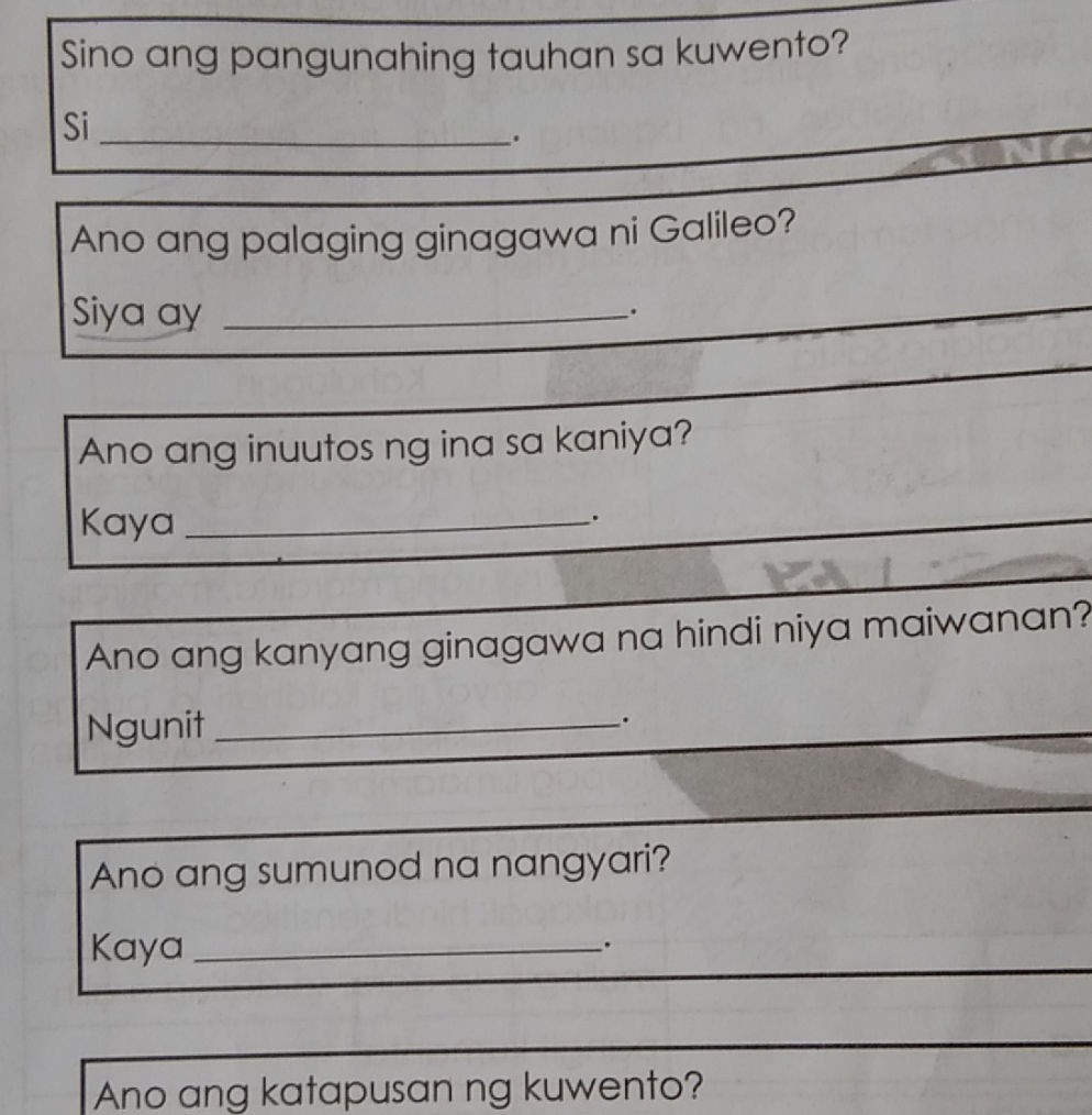 Sino ang pangunahing tauhan sa kuwento? Si | StudyX