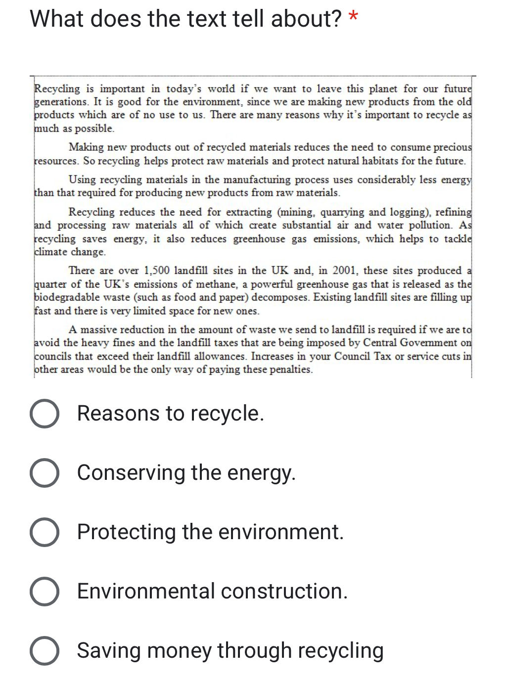 What does the text tell about? Reasons to | StudyX