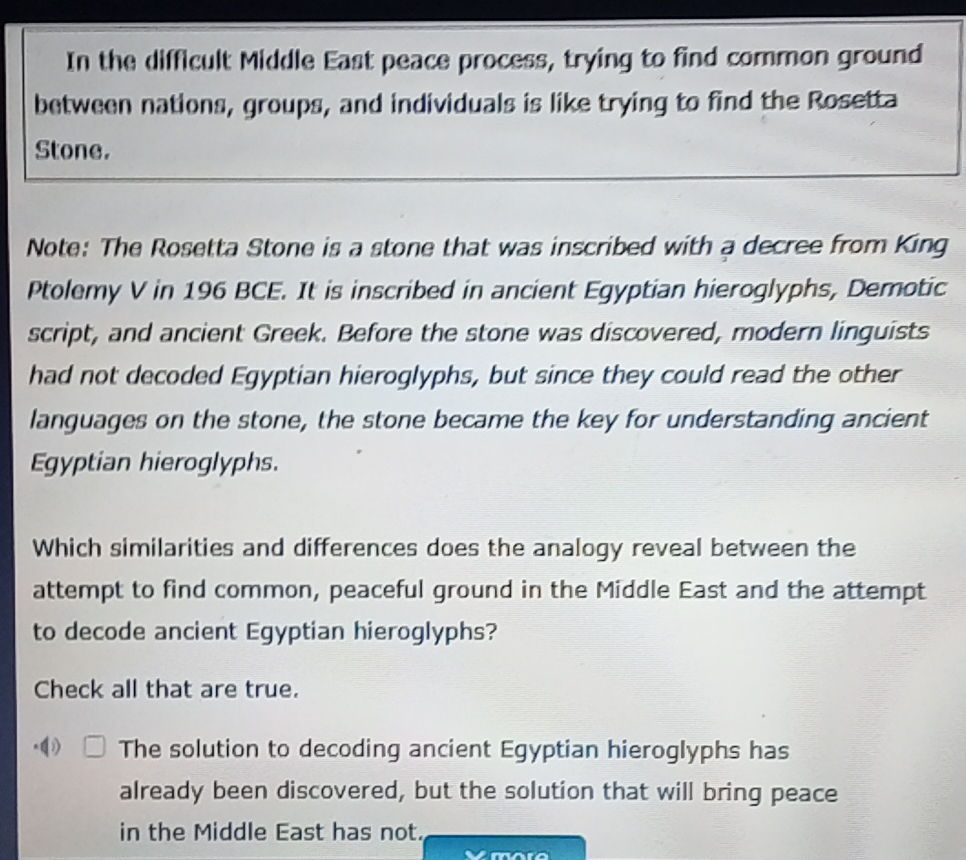 In the difficult Middle East peace process, | StudyX