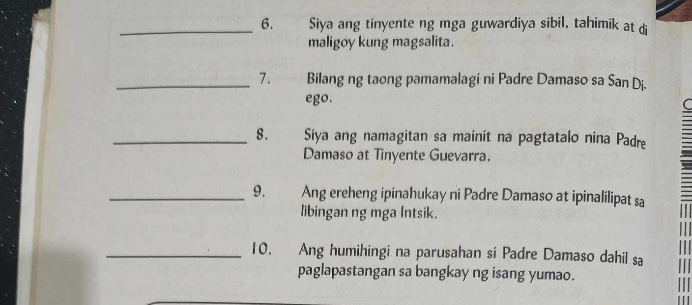 $$ 6. Siya ang tinyente ng mga guwardiya | StudyX