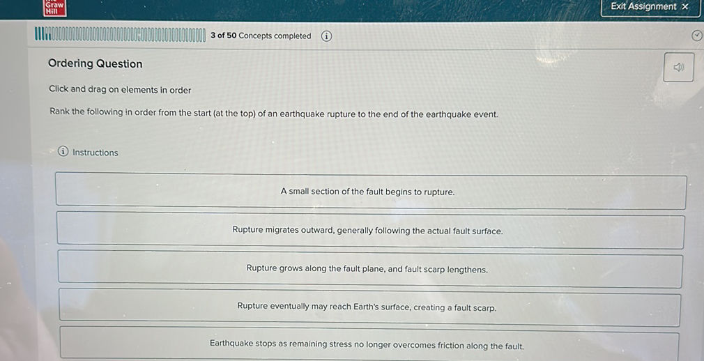 Rank the following in order from the start | StudyX
