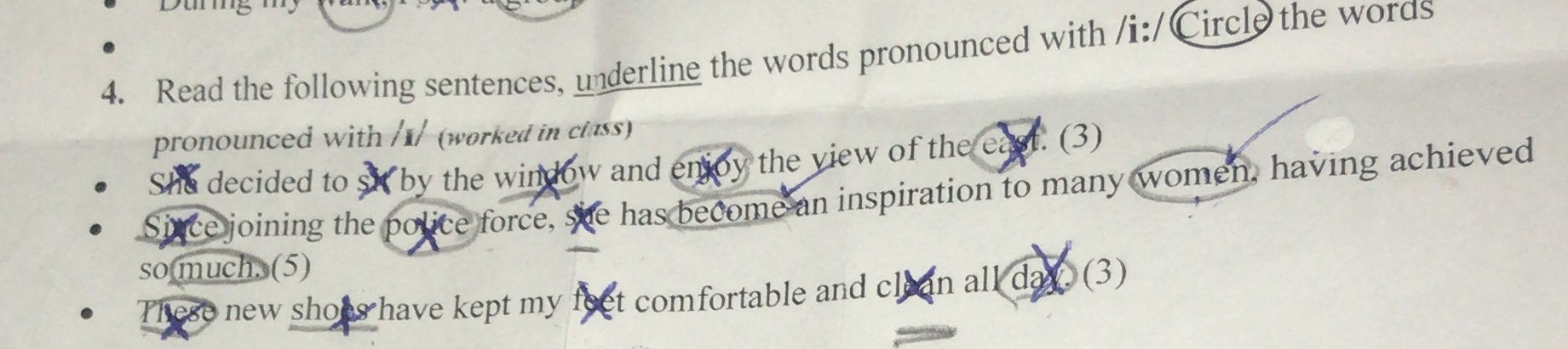 4. Read the following sentences, underline | StudyX