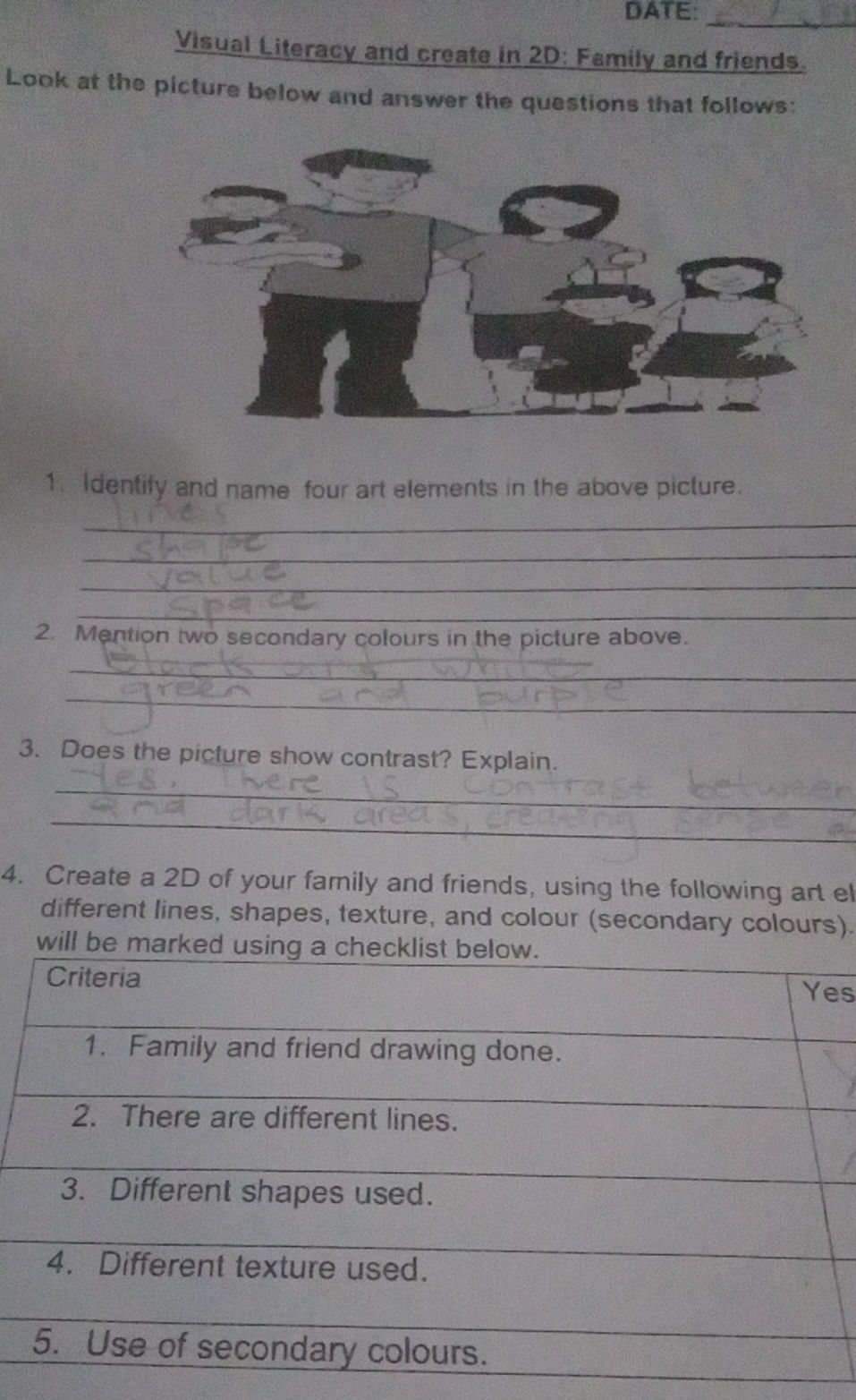 1. Identify and name four art elements in | StudyX