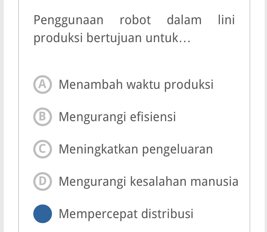 Penggunaan robot dalam lini produksi | StudyX