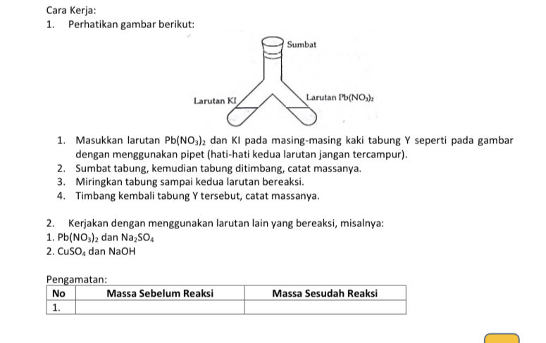 Cara Kerja: 1. Perhatikan gambar berikut: | StudyX
