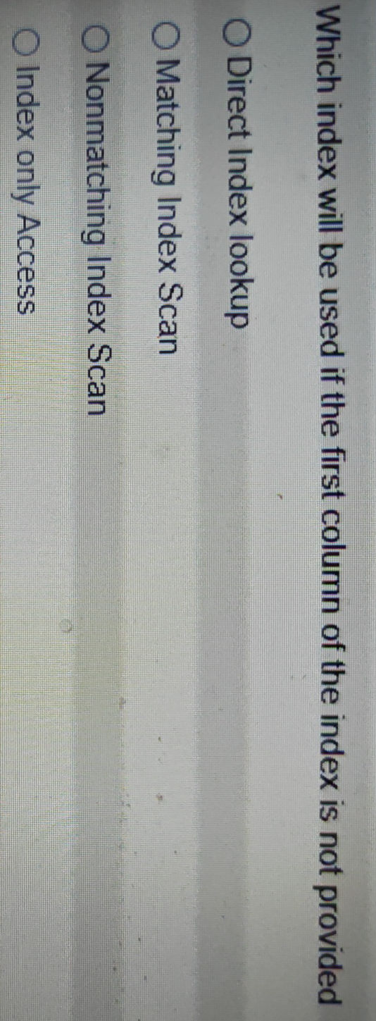 Which index will be used if the first column | StudyX