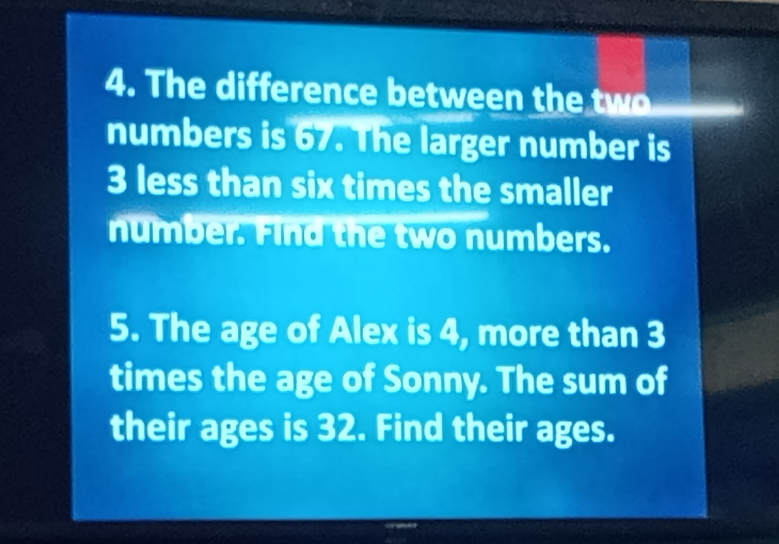 4. The difference between the two numbers is | StudyX