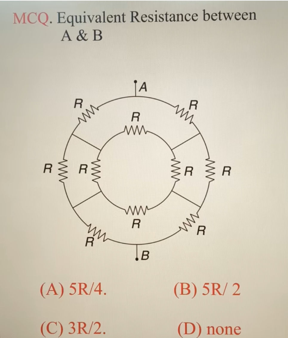 MCQ. Equivalent Resistance between A B | StudyX