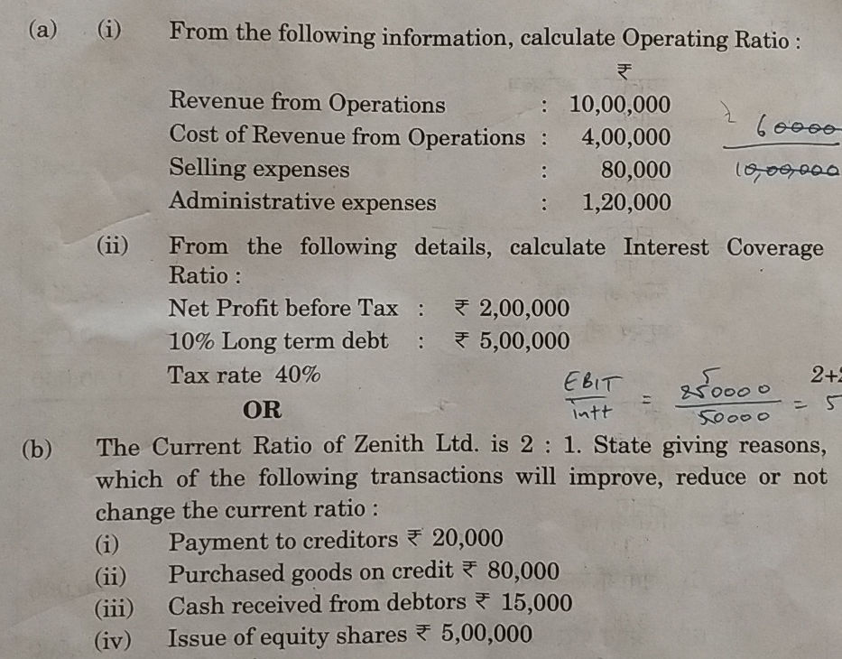 (a) (i) From the following information, | StudyX