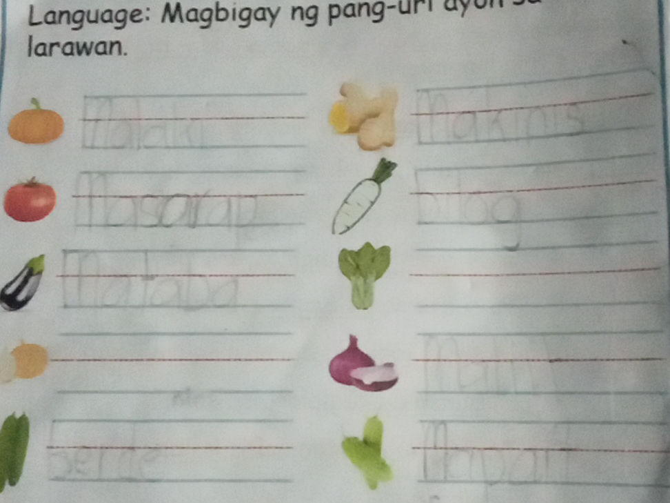 Language: Magbigay ng pang-uri ayon sa | StudyX