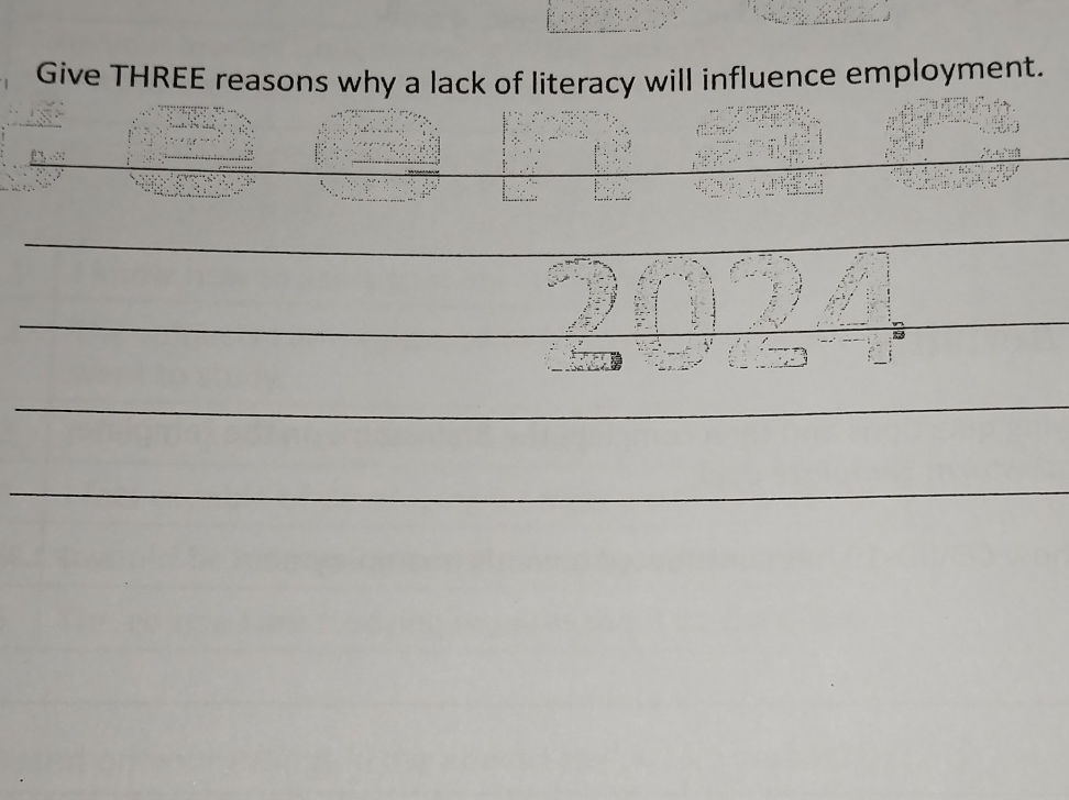 Give THREE reasons why a lack of literacy | StudyX