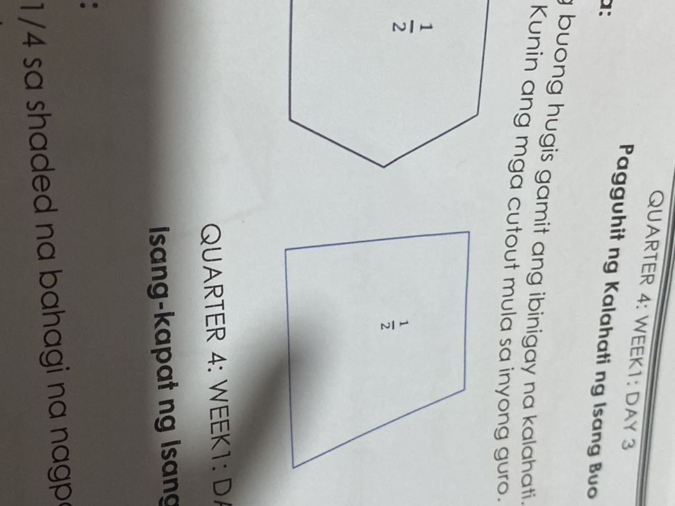 QUARTER 4: WEEK1: DAY 3 Pagguhit ng Kalahati | StudyX