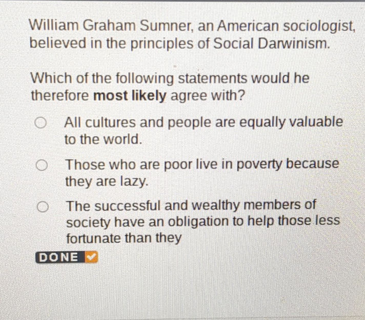 William Graham Sumner, an American | StudyX