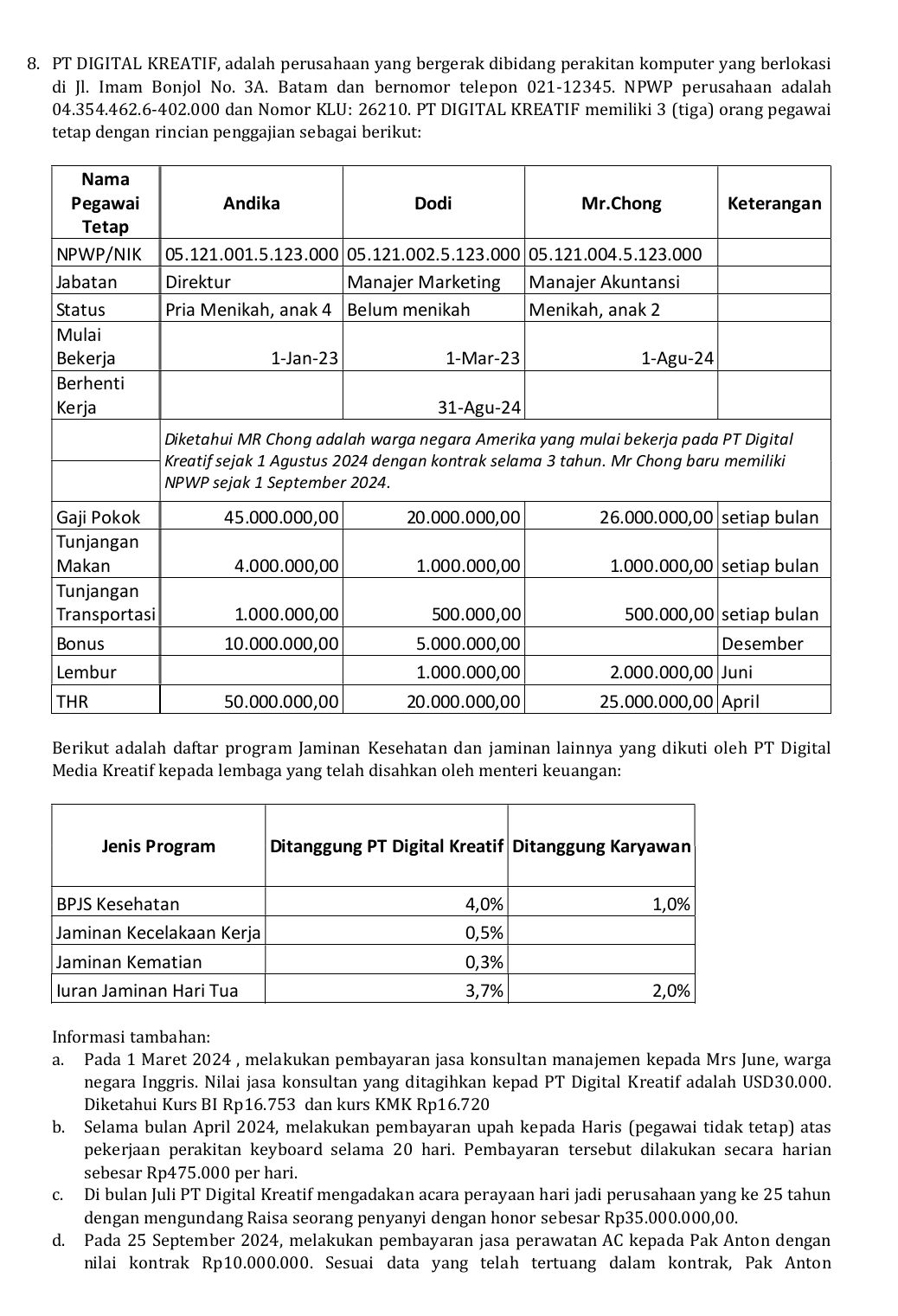 8. PT DIGITAL KREATIF, adalah perusahaan | StudyX