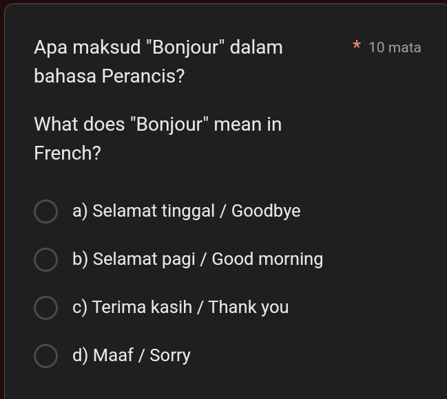 Apa maksud "Bonjour" dalam bahasa Perancis? | StudyX