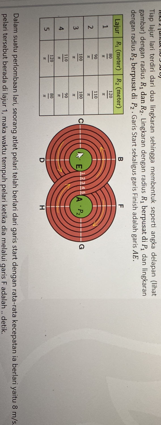 Teks 2 (untuk no 5-6) Tiap lajur lari | StudyX