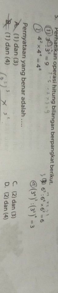 Perhatikan operasi hitung bilangan | StudyX