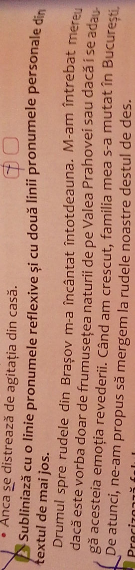 Subliniază cu o linie pronumele reflexive și | StudyX