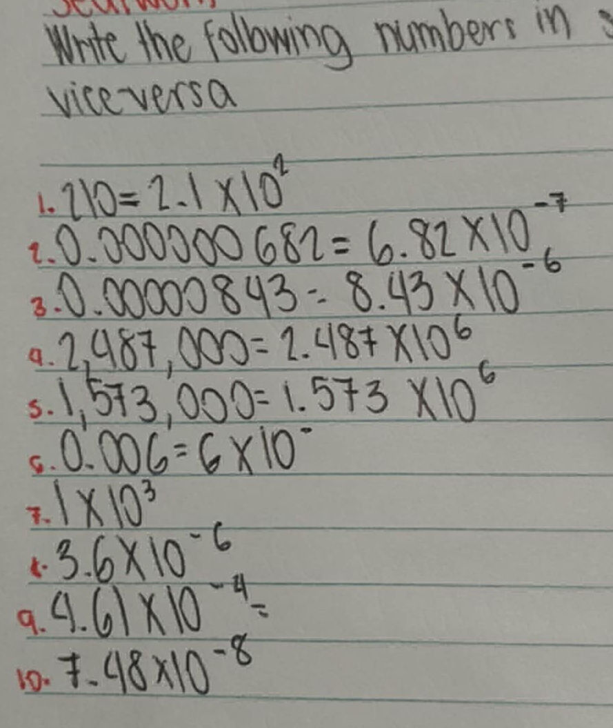 Write the following numbers in vice versa | StudyX