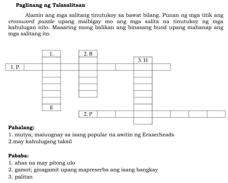 Paglinang ng Talasalitaan Alamin ang mga | StudyX