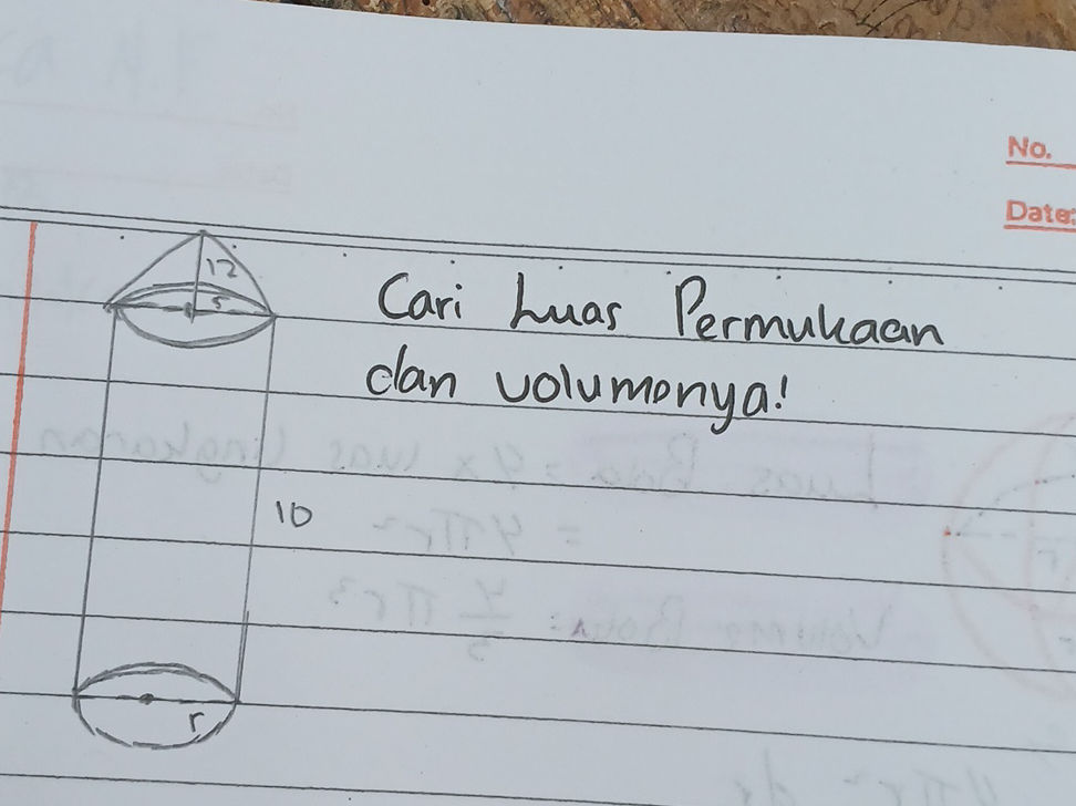 Cari Luas Permukaan dan volumenya! Diagram | StudyX