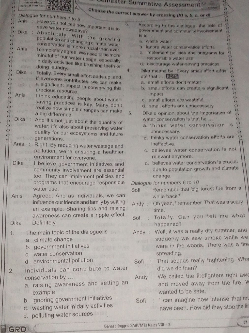 Dialogue for numbers 1 to 5 Anis: Have you | StudyX