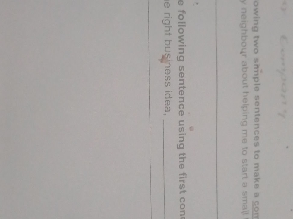 owing two simple sentences to make a com y | StudyX