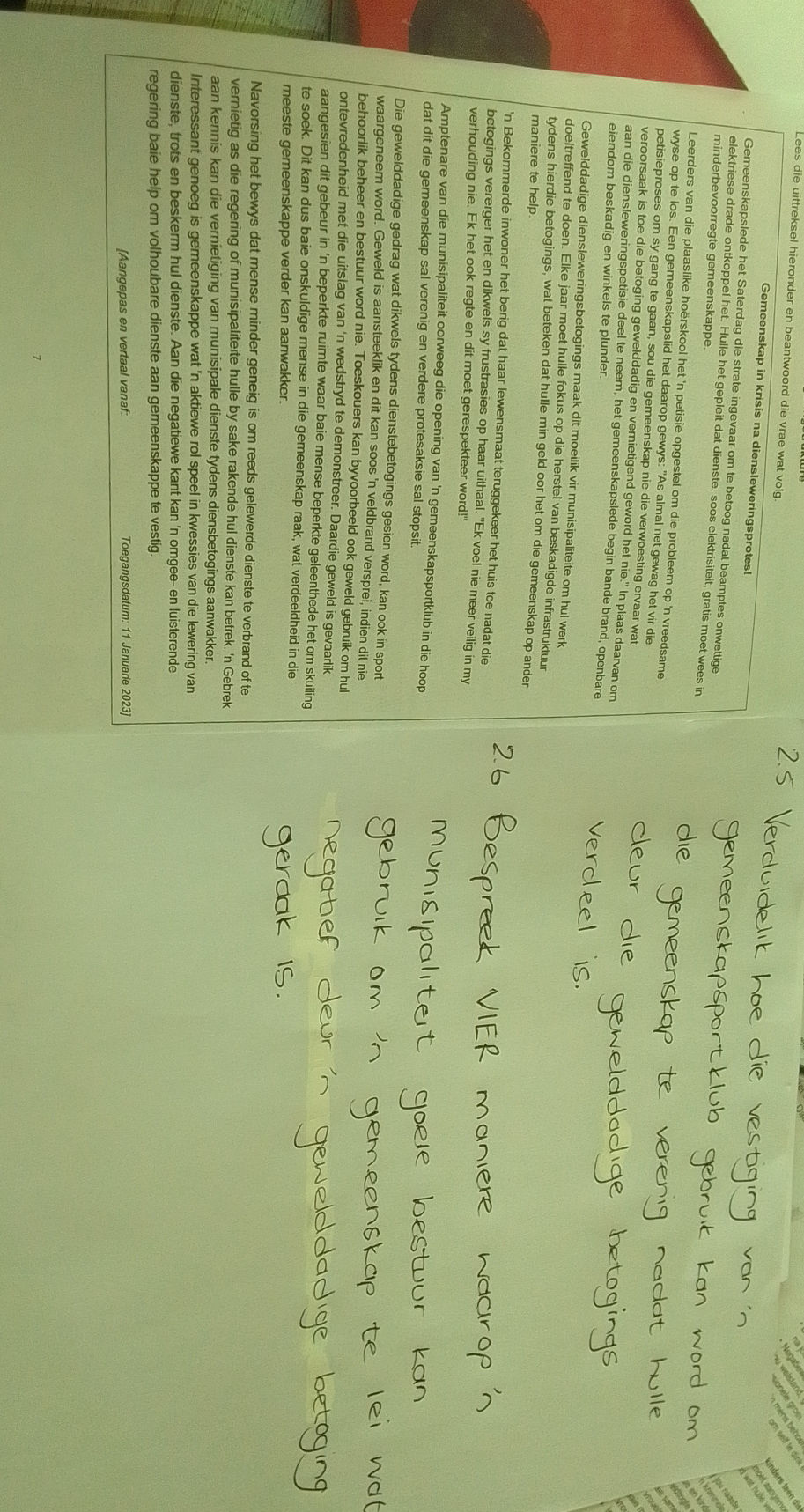 2. 5 Verduidelik hoe die vestiging van 'n | StudyX