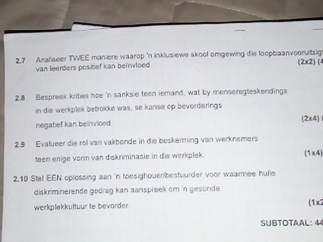 2.7 Analiseer TWEE maniere waarop 'n | StudyX