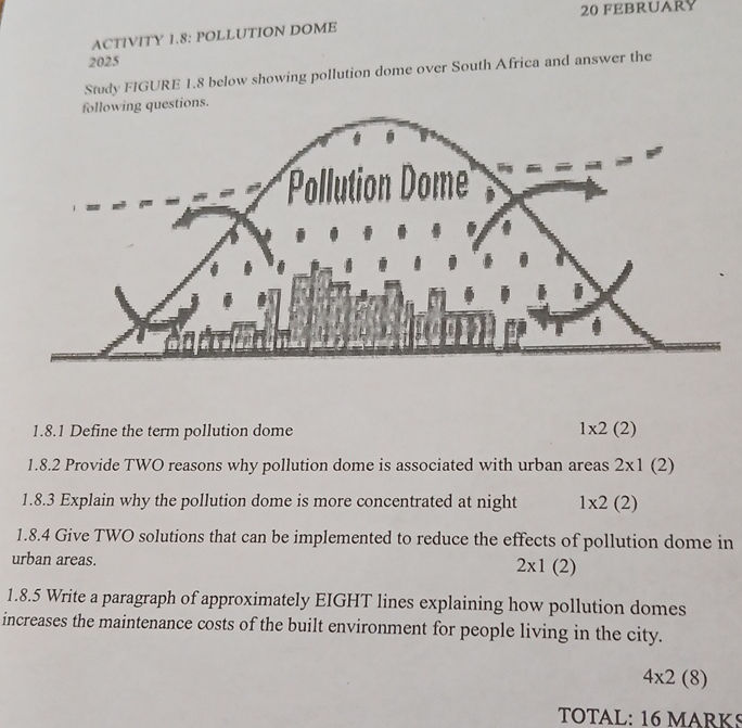 Study FIGURE 1.8 below showing pollution | StudyX