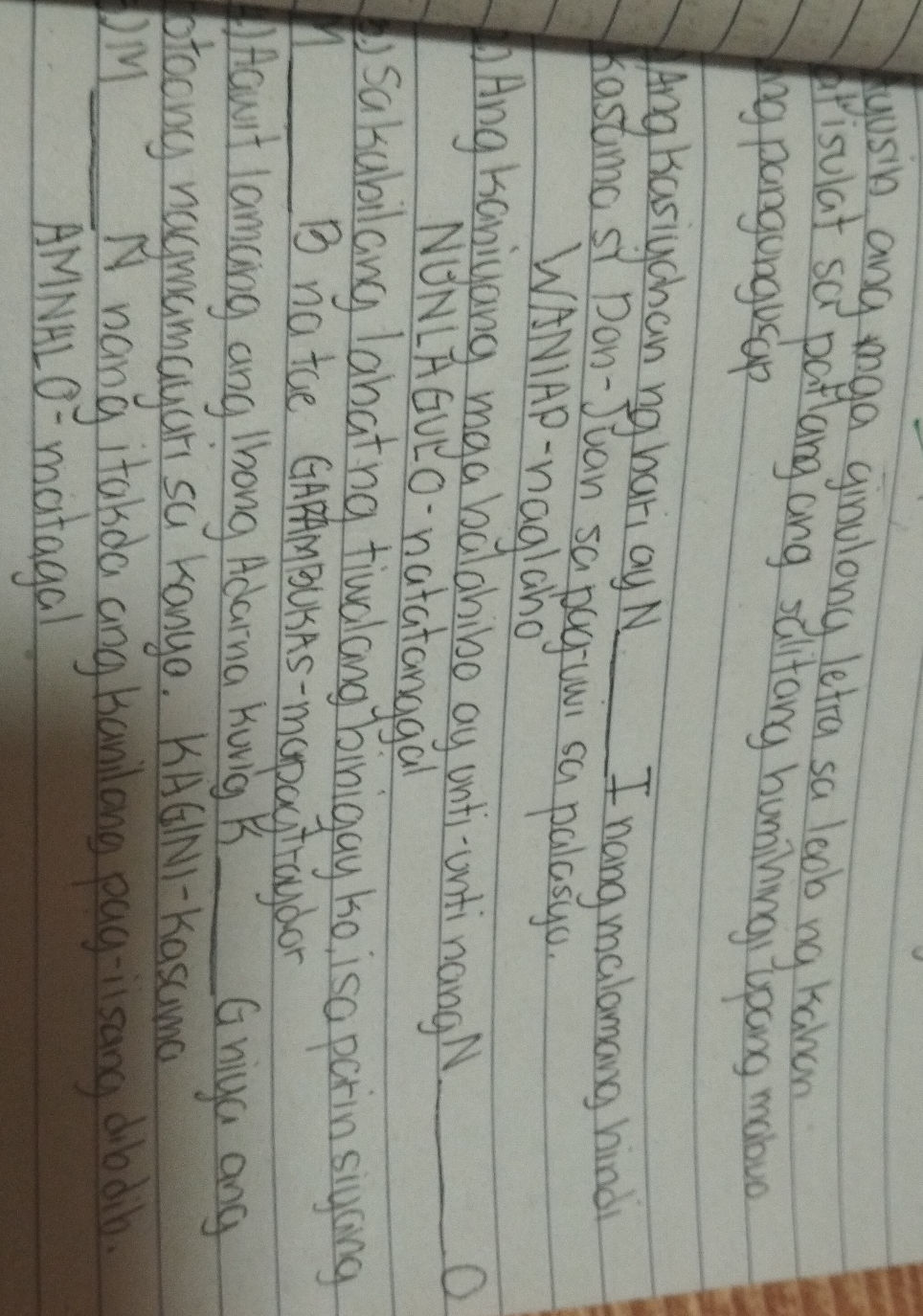 yisulat ang mga ginulong letra sa loob ng | StudyX