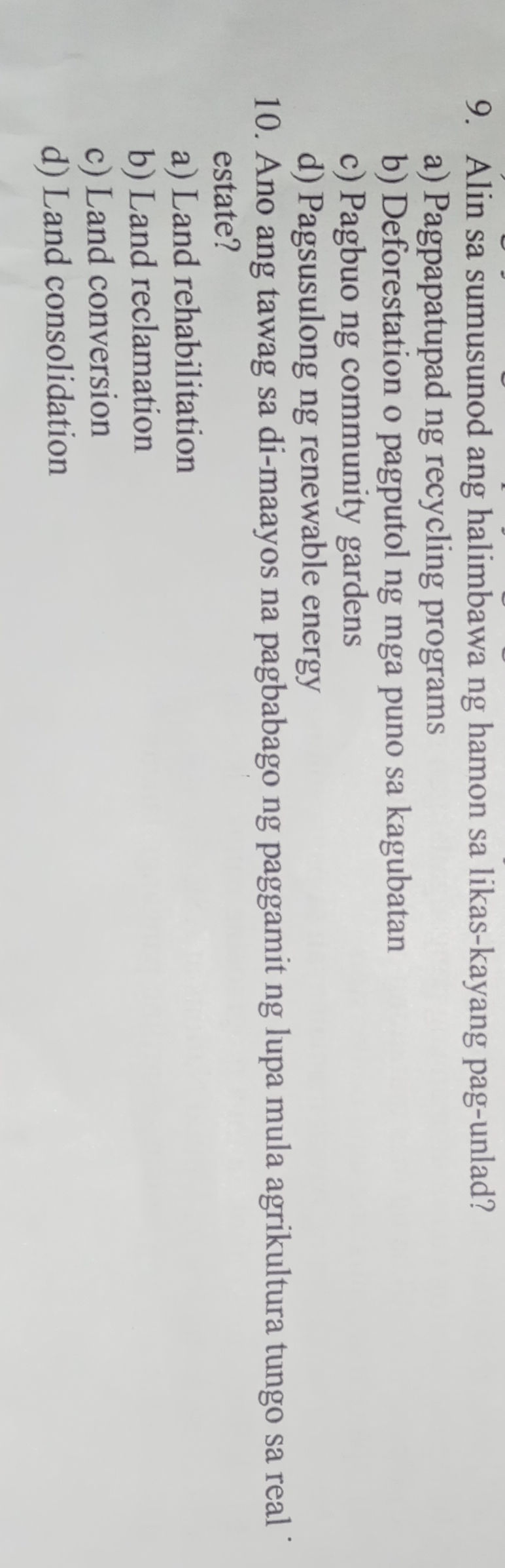 9. Alin sa sumusunod ang halimbawa ng hamon | StudyX