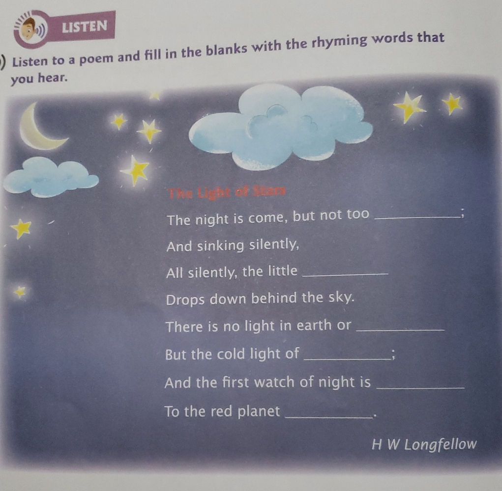 Listen to a poem and fill in the blanks with | StudyX