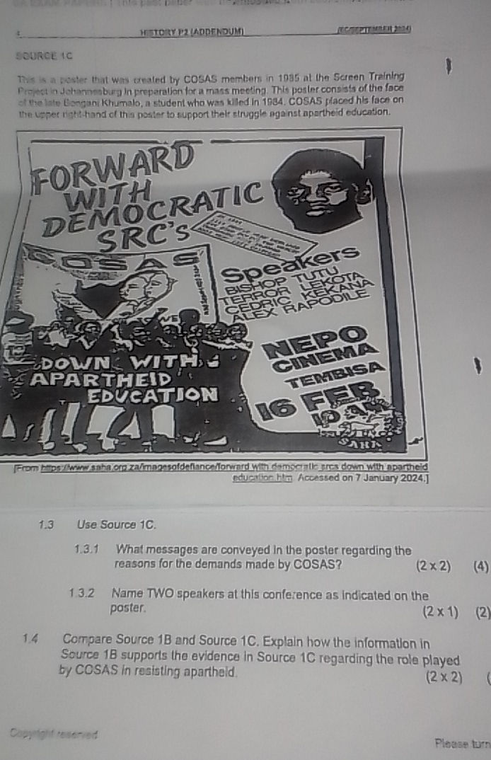 1.3 Use Source 1C. 1.3.1 What messages are | StudyX