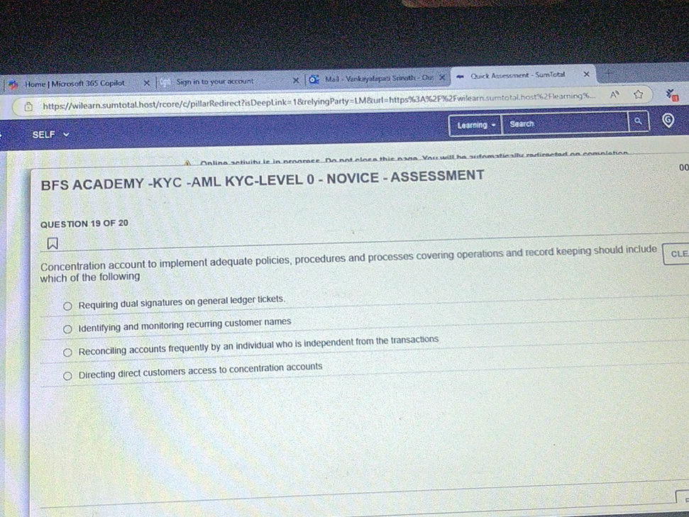 Concentration account to implement adequate | StudyX