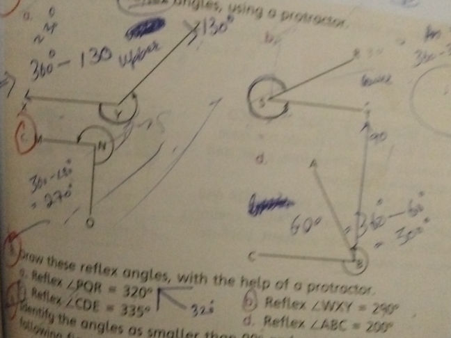 Drow these reflex angles, with the help of a | StudyX
