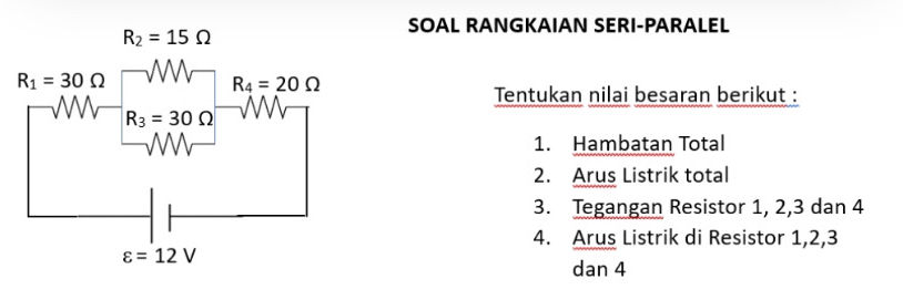 SOAL RANGKAIAN SERI-PARALEL Tentukan nilai | StudyX