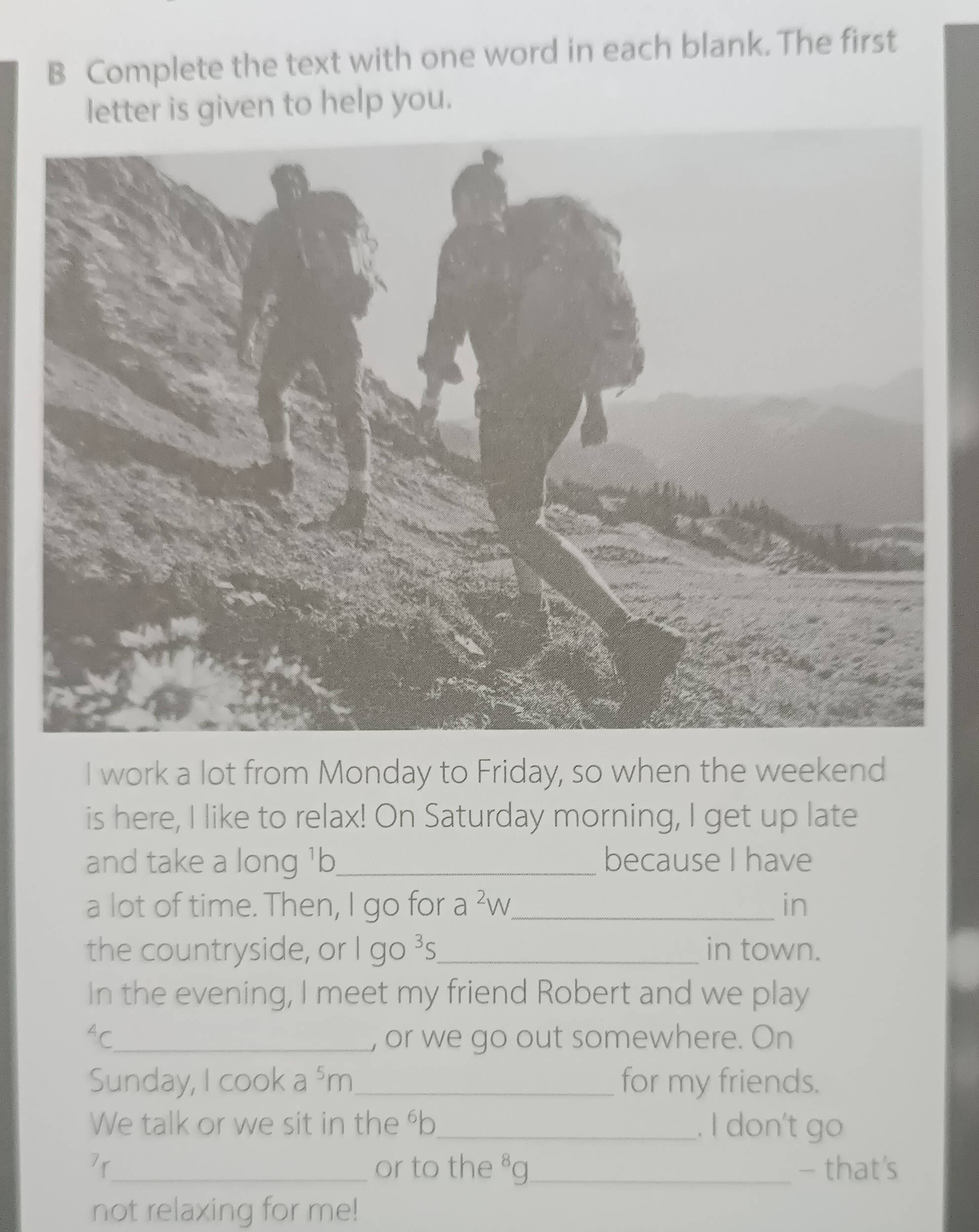 B Complete the text with one word in each | StudyX