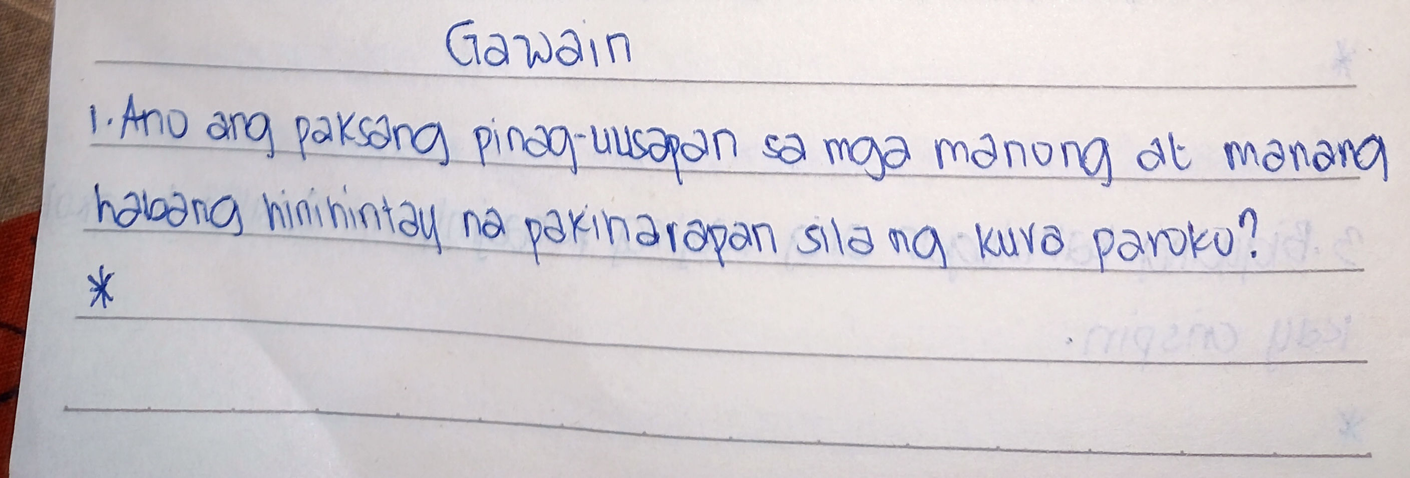 1. Ano ang paksang pinag-uusapan sa mga | StudyX