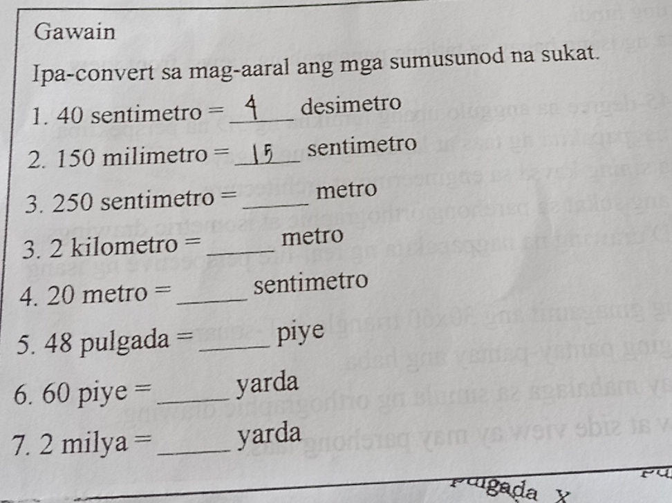 Gawain Ipa-convert sa mag-aaral ang mga | StudyX