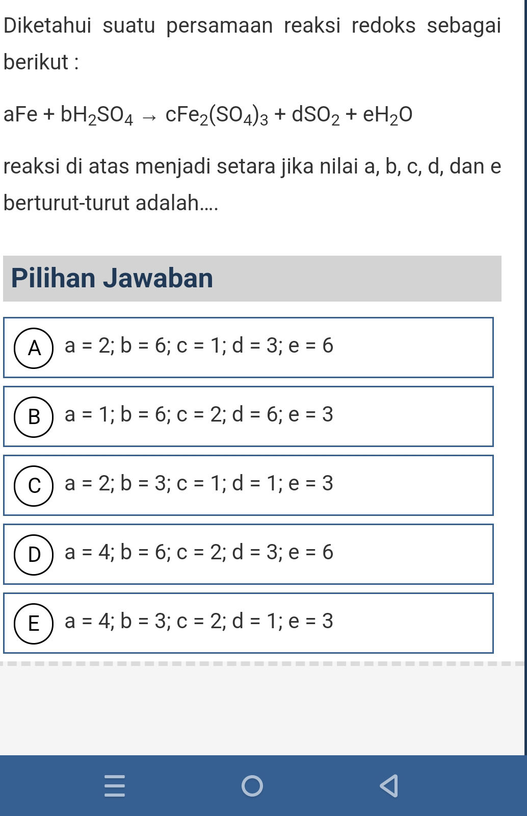 Diketahui suatu persamaan reaksi redoks | StudyX