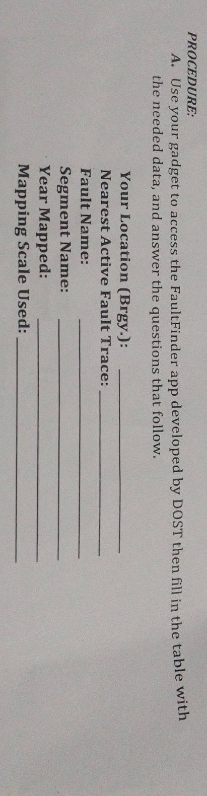 PROCEDURE: A. Use your gadget to access the | StudyX