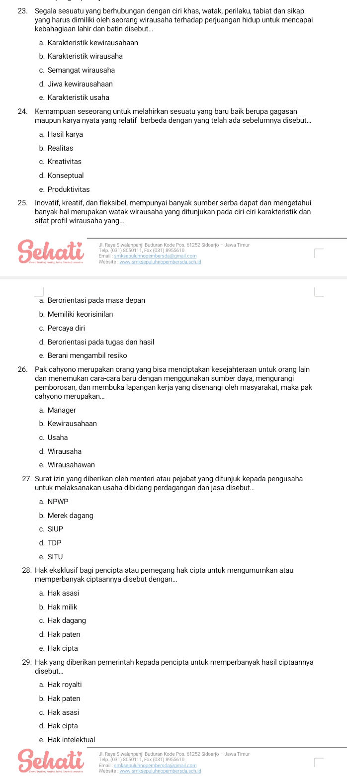 23. Segala sesuatu yang berhubungan dengan | StudyX