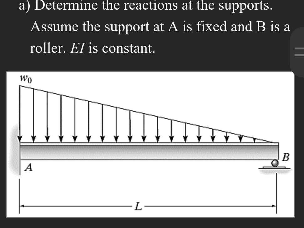 a) Determine the reactions at the supports. | StudyX