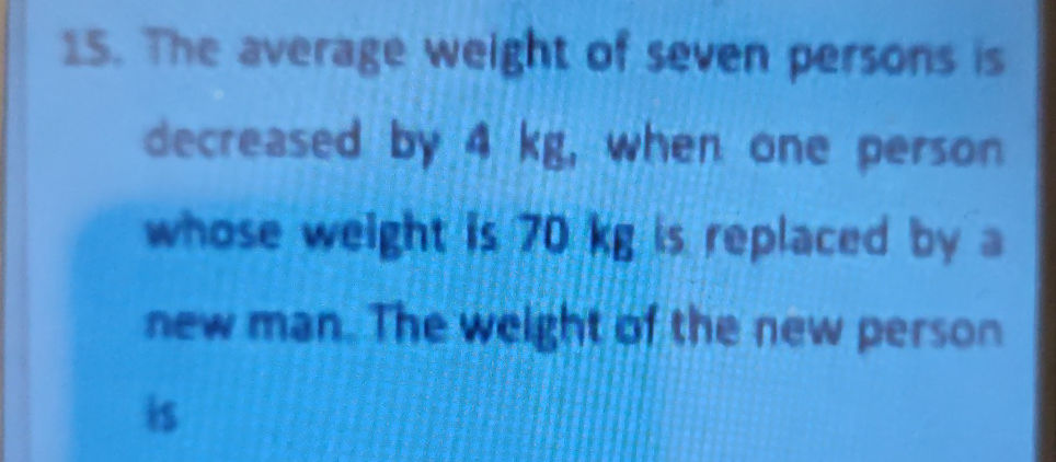 The average weight of seven persons is