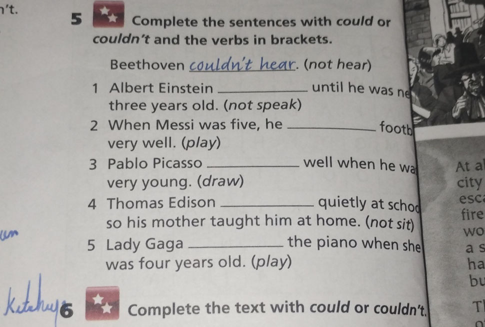 Complete the sentences with could or | StudyX