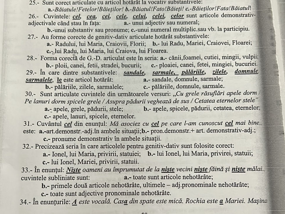 25. Sunt corect articulate cu articol | StudyX